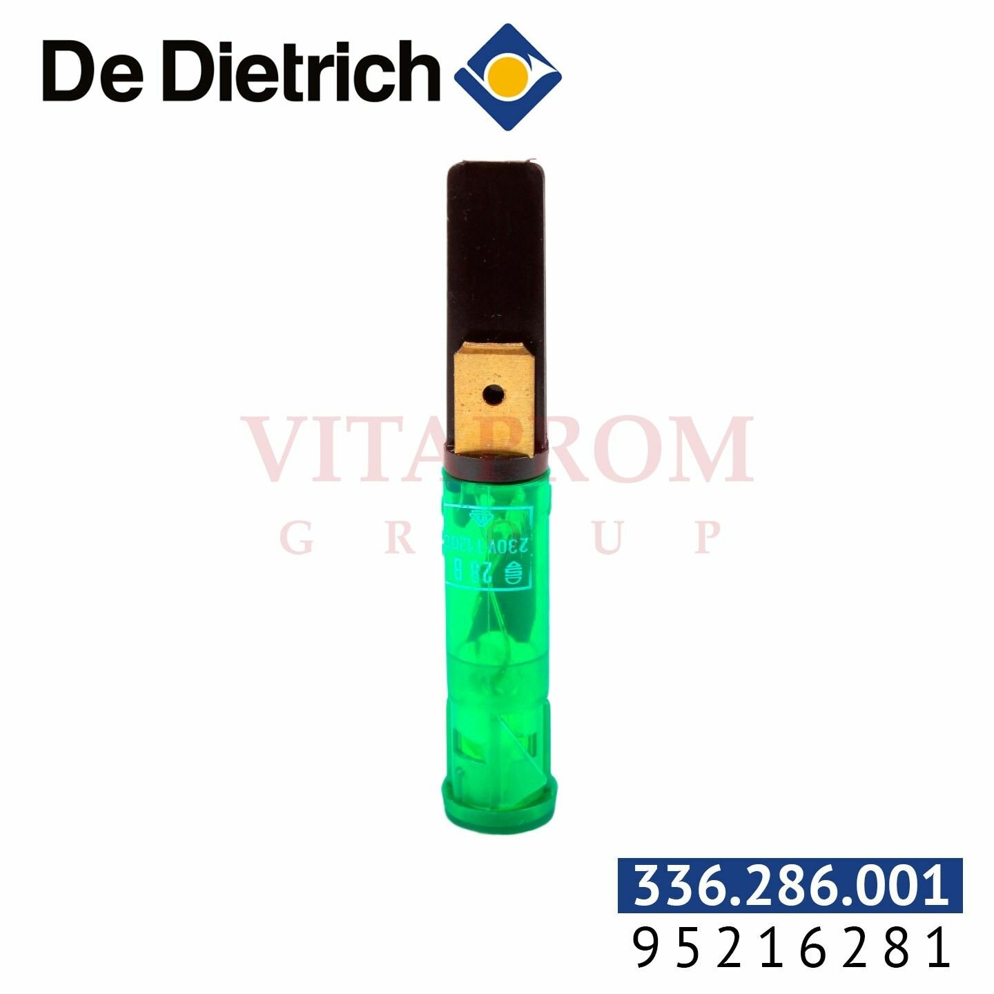 Индикатор De Dietrich 95216281 зеленый круглый
