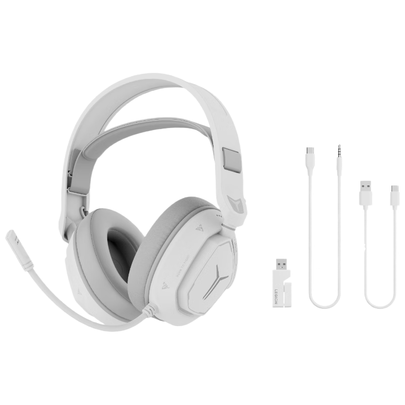 Наушники Lenovo Savior R360 беспроводные игровые белые 2.4G Bluetooth тройной режим накладные для ПК Цвет：Белые