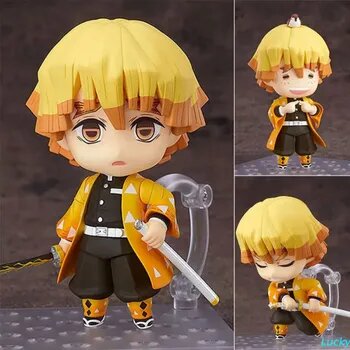 Фигурка Клинок рассекающий демонов Зеницу Агацума / Demon Slayer Zenitsu Agatsuma Нендороид (10см) 1334
