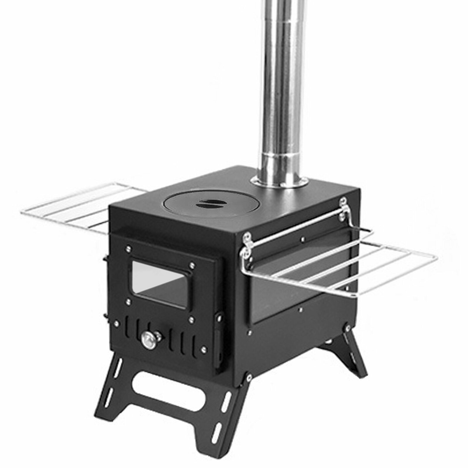 Дровяная печь для кемпинга на открытом воздухе, дровяная печь, складной обогреватель из нержавеющей стали с палаткой, пожарное окно, патио, камин, приготовление пищи на костре, идеально подходит для пикников