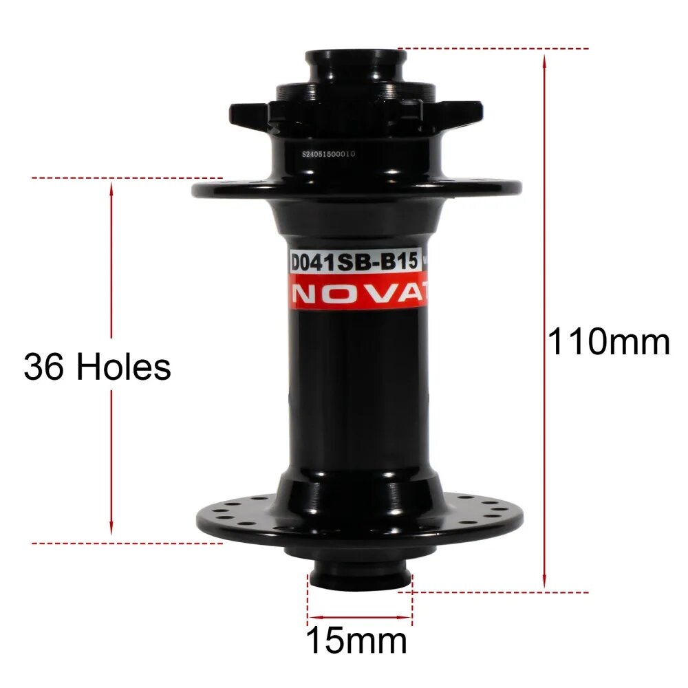 Novatec задняя втулка 36 отверстий, M15x110, черная