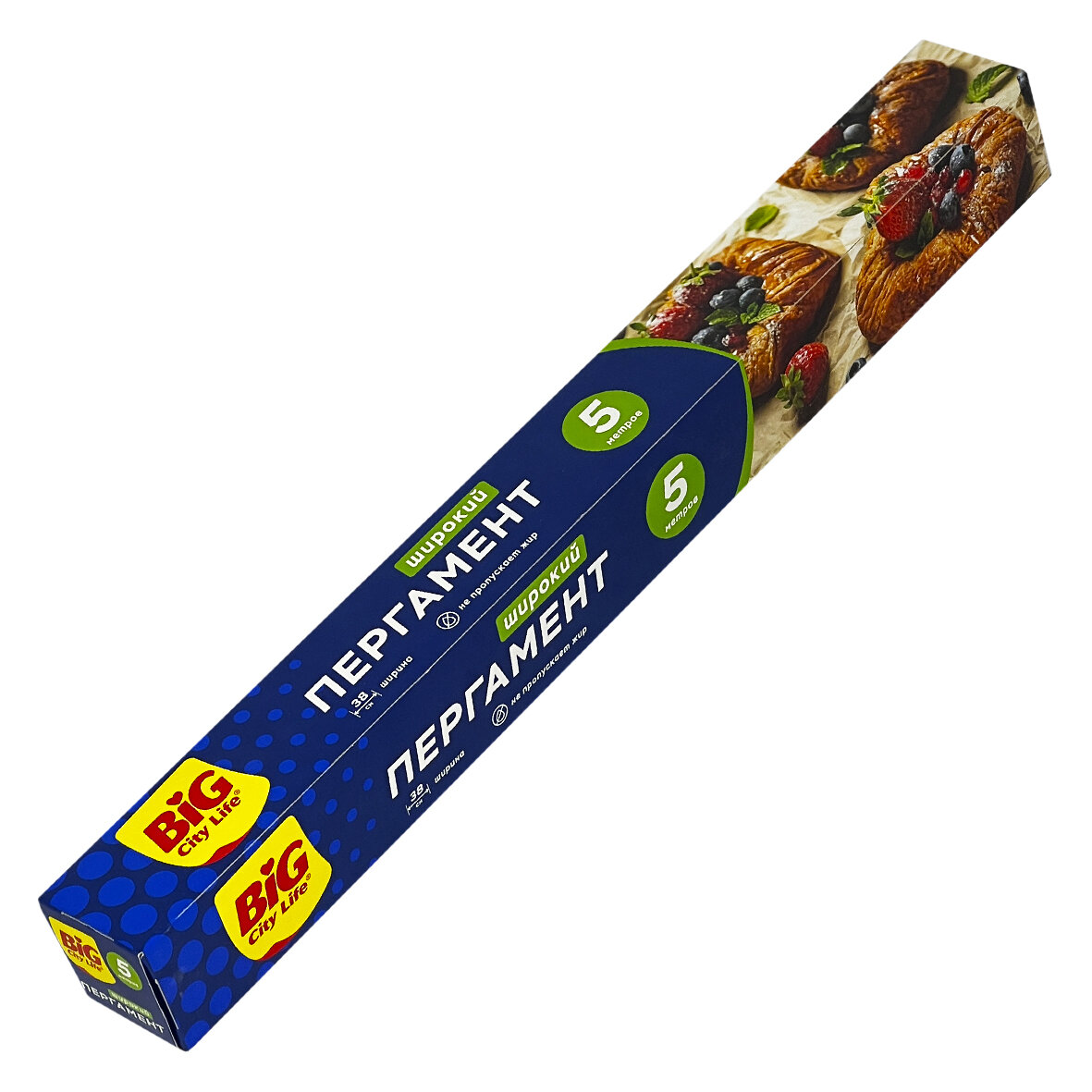 Пергамент для запекания BIG City антипригарный, 38 см ширина, 5 м (2 упаковки)