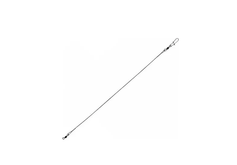 Поводки Lucky John "Titanium", титановые, 15 см, разрывная нагрузка 18 кг, черные, 2 шт