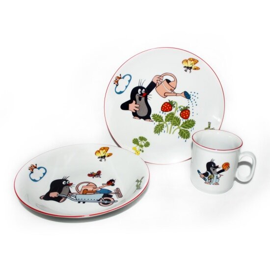 Детский набор Thun 1794 "CAIRO", декор "Крот с лейкой", 3 предмета (ДЕТ0003)