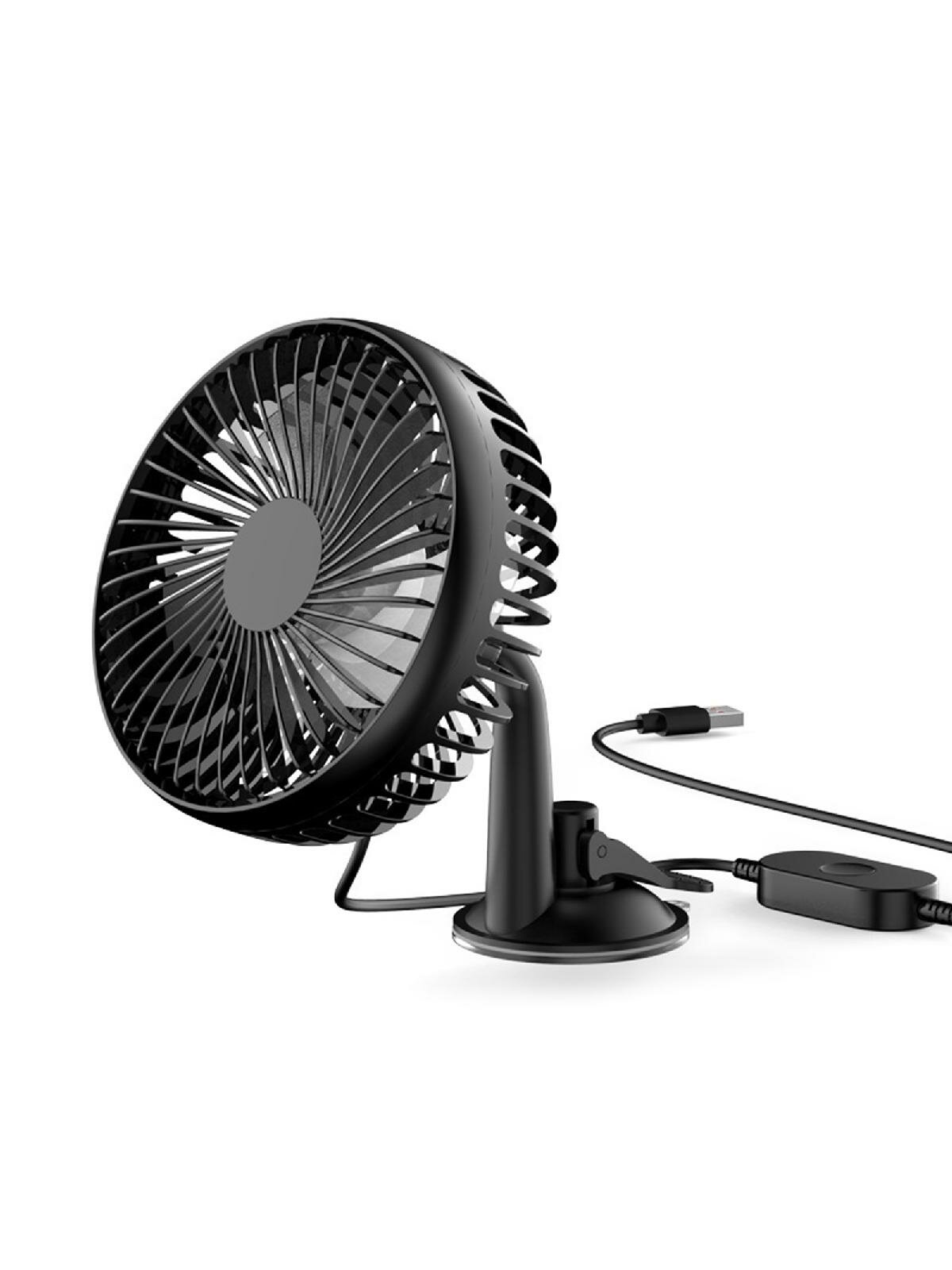 Автомобильный вентилятор охлаждения 12V Офисный стол автомобиля 360 Поворотный USB-вентилятор с присоской
