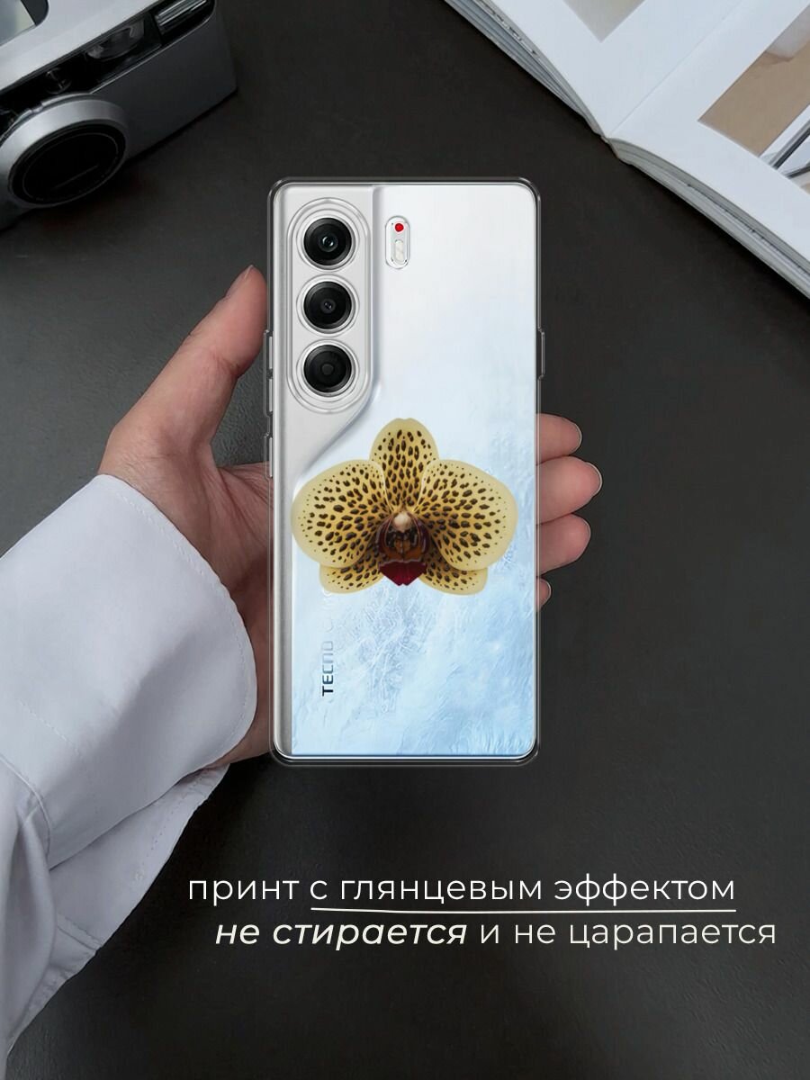 Чехол на Tecno Camon 40 Pro / Текно Камон 40 Про с принтом Желтая орхидея — фото 1