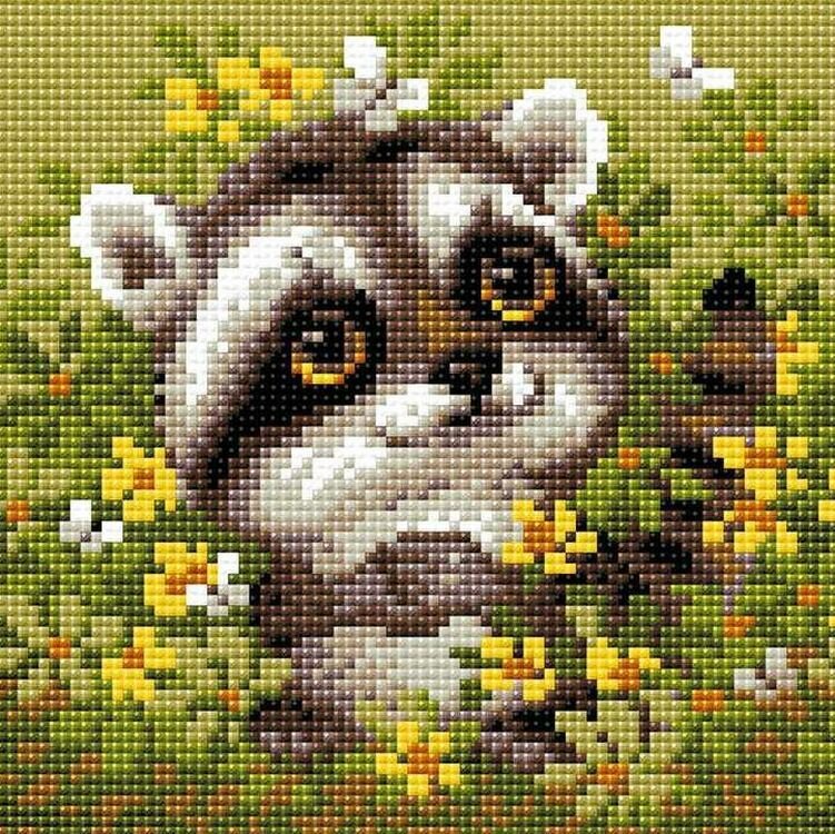 Алмазная мозаика Риолис "Енотик", 20x20 см Животные