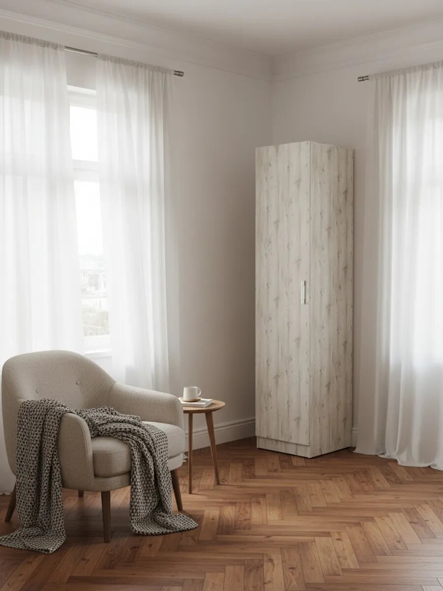 Шкаф пенал FRESTER в спальню с полками распашной для одежды, от производителя