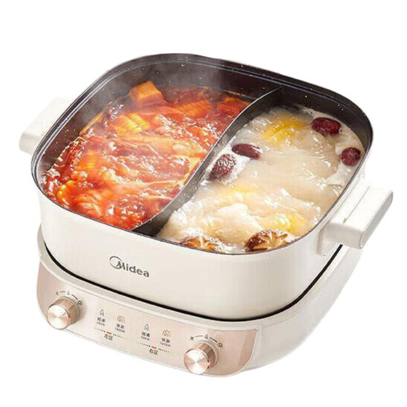Электрическая фондюшница Midea HGS282813 многофункциональная, 5 л, цвет: ecru