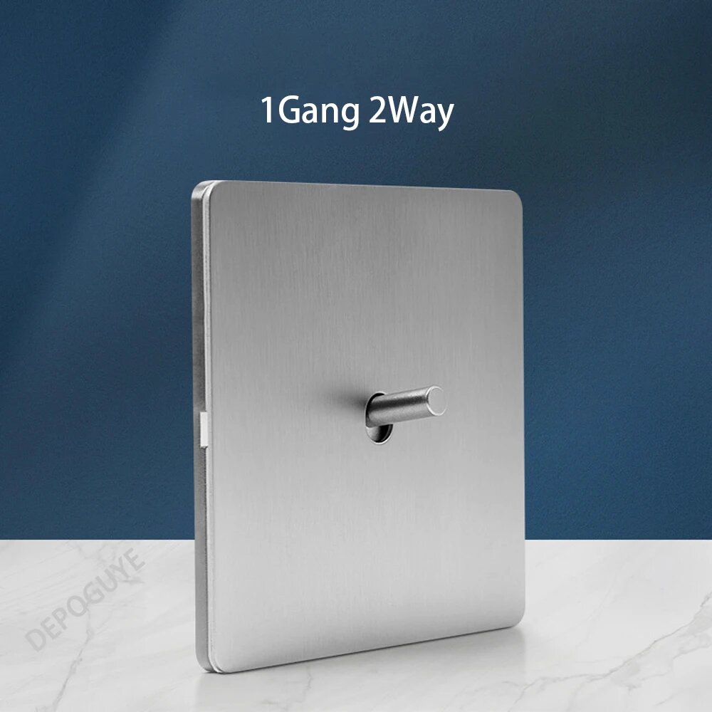 Переключатель Depo Guye 1-4 Gang2Way серебристо-серый 1Gang 2Way