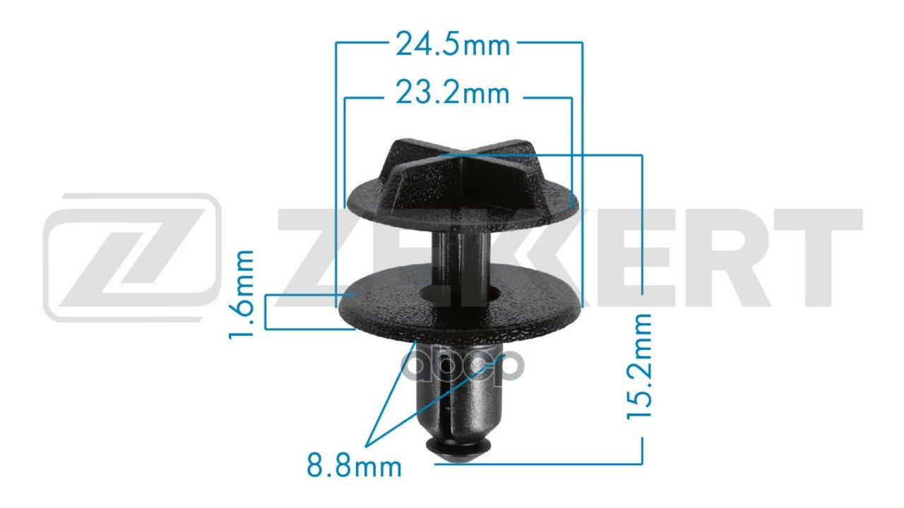 Клипса крепёжная General Motors Land Rover (миним. кол-во заказа 10 шт) Zekkert арт. be-3605