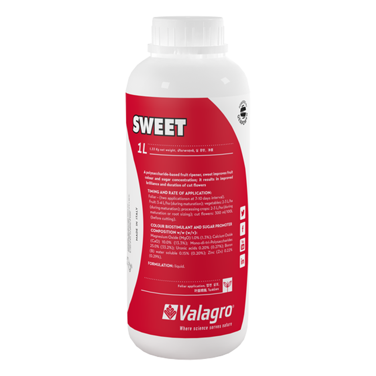 Удобрение для созревания / Sweet, 1 л / Valagro