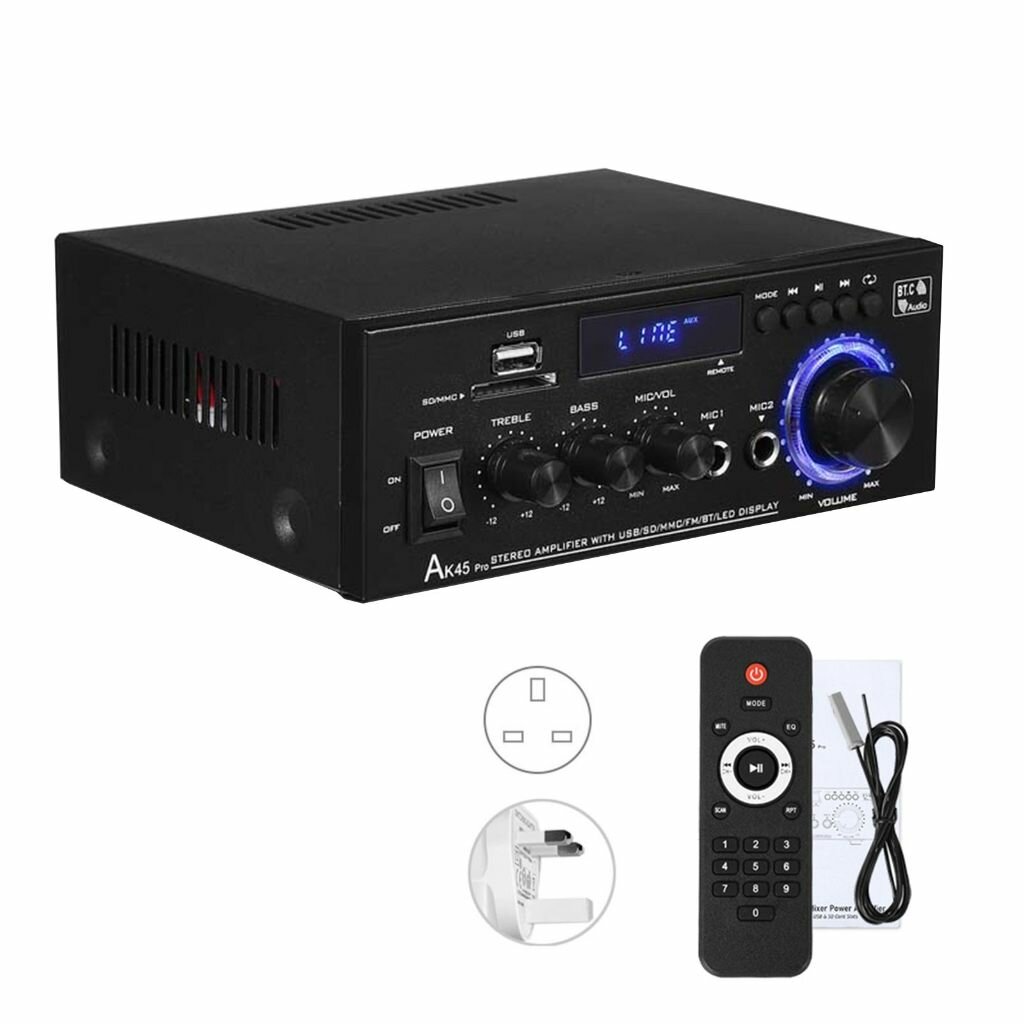 Стереоусилитель 50W+50W с Bluetooth для дома