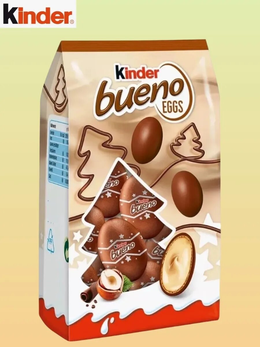 Конфеты Киндер Bueno Eggs из молочного шоколада, 80г