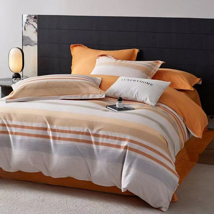 Apollo Bedding Комплект постельного белья, Сатин люкс, Двуспальный с простыней Евро, наволочки 50x70