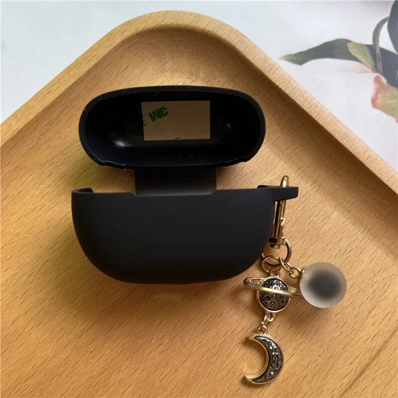 Силиконовый чехол Oneplus Buds 3 Pro, черный, с брелоком