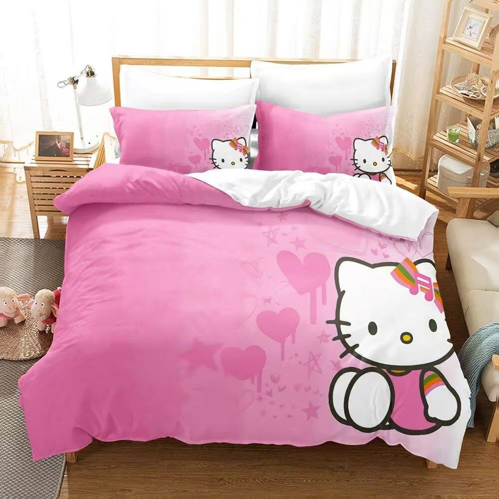 Комплект постельного белья MINISO Hello Kitty 150x200cm 3pcs, 5
