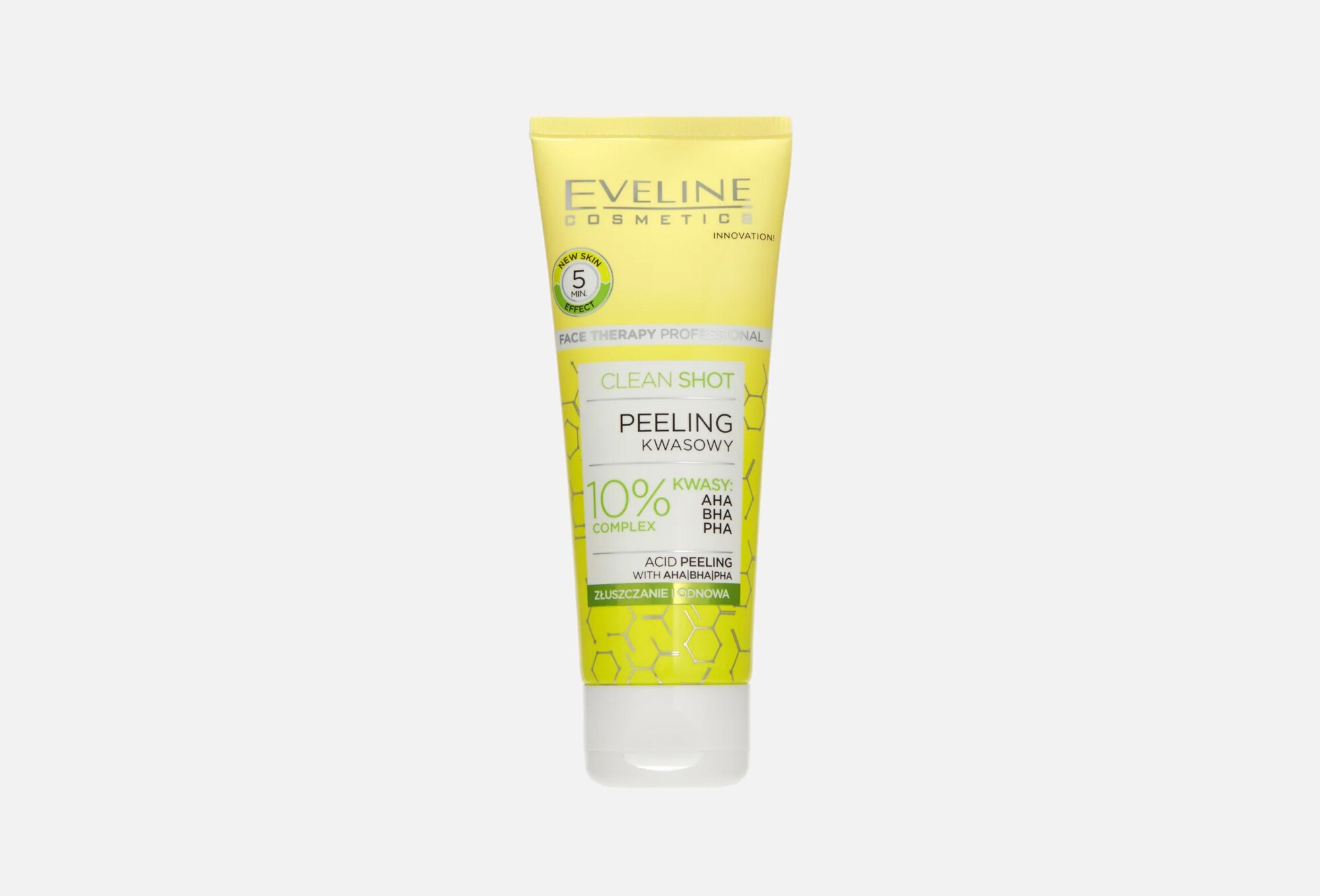 Пилинг для лица Eveline Clean Shot, кислотный, 10 % комплексом AHA BHA, 75 мл