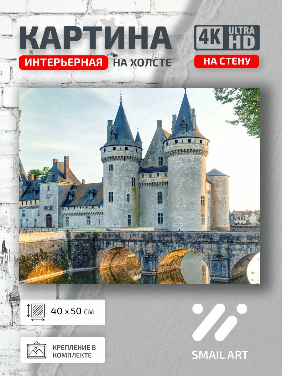 Картина на холсте интерьерная 40 на 50 на стену Мост City для гостиной урбанистика интерьер