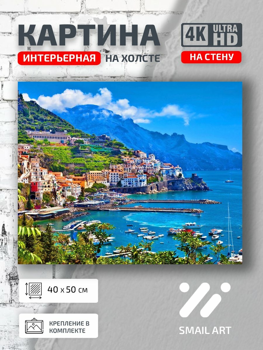 Картина на холсте интерьерная 40 на 50 на стену Моря City для кабинета урбанистика интерьер