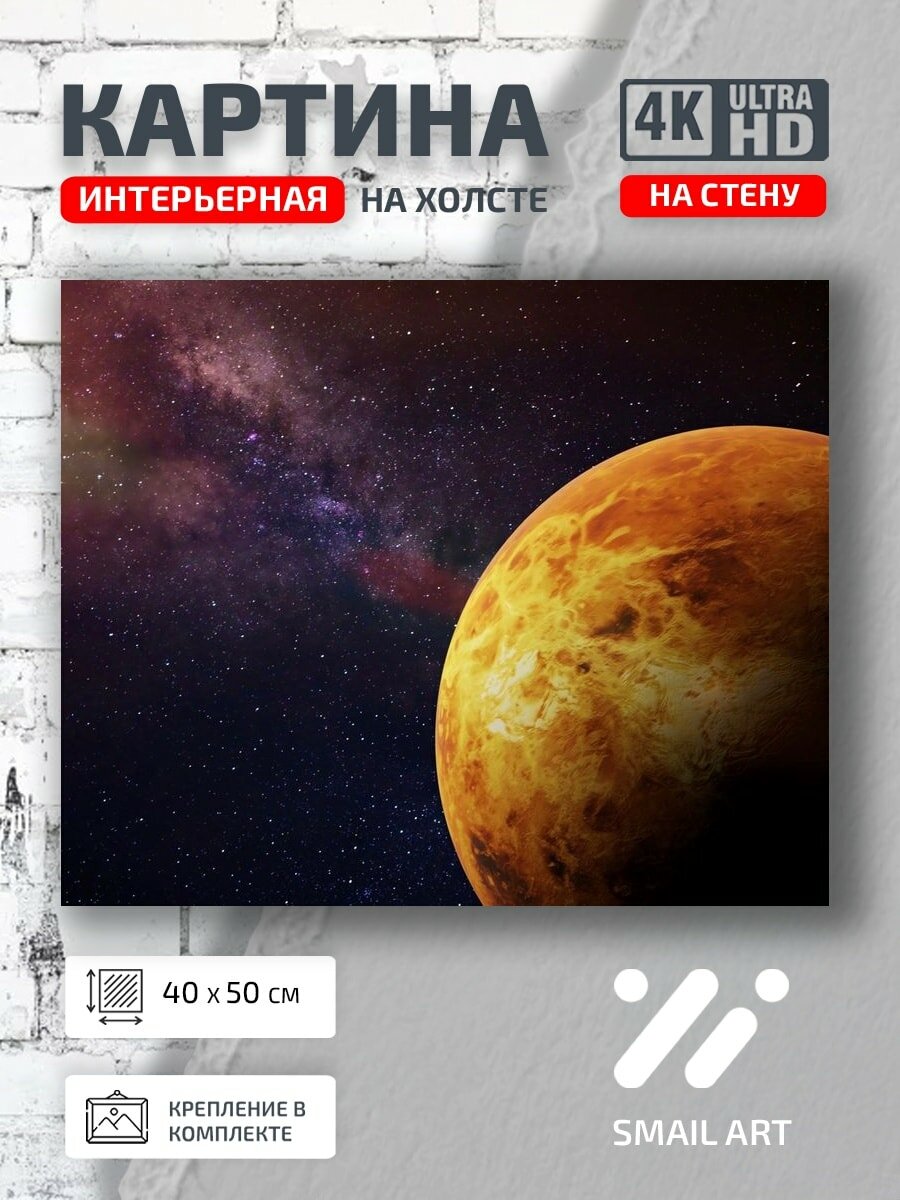 Картина на холсте интерьерная 40 на 50 на стену Sci-Fi Планета для офиса атмосфера
