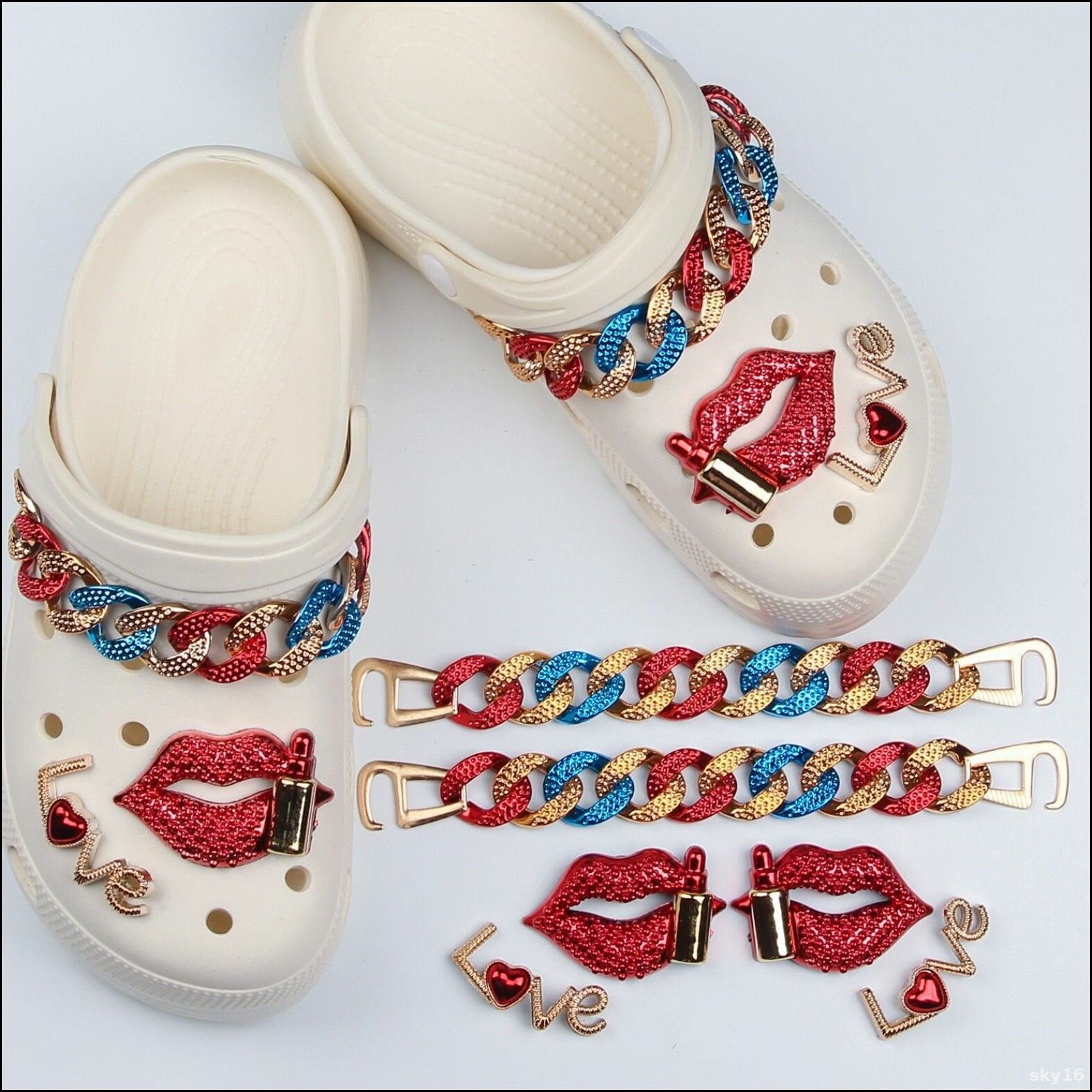 Джиббитсы для обуви, джибицы для кроксов, клипсы для сабо, украшения для обуви 6 шт