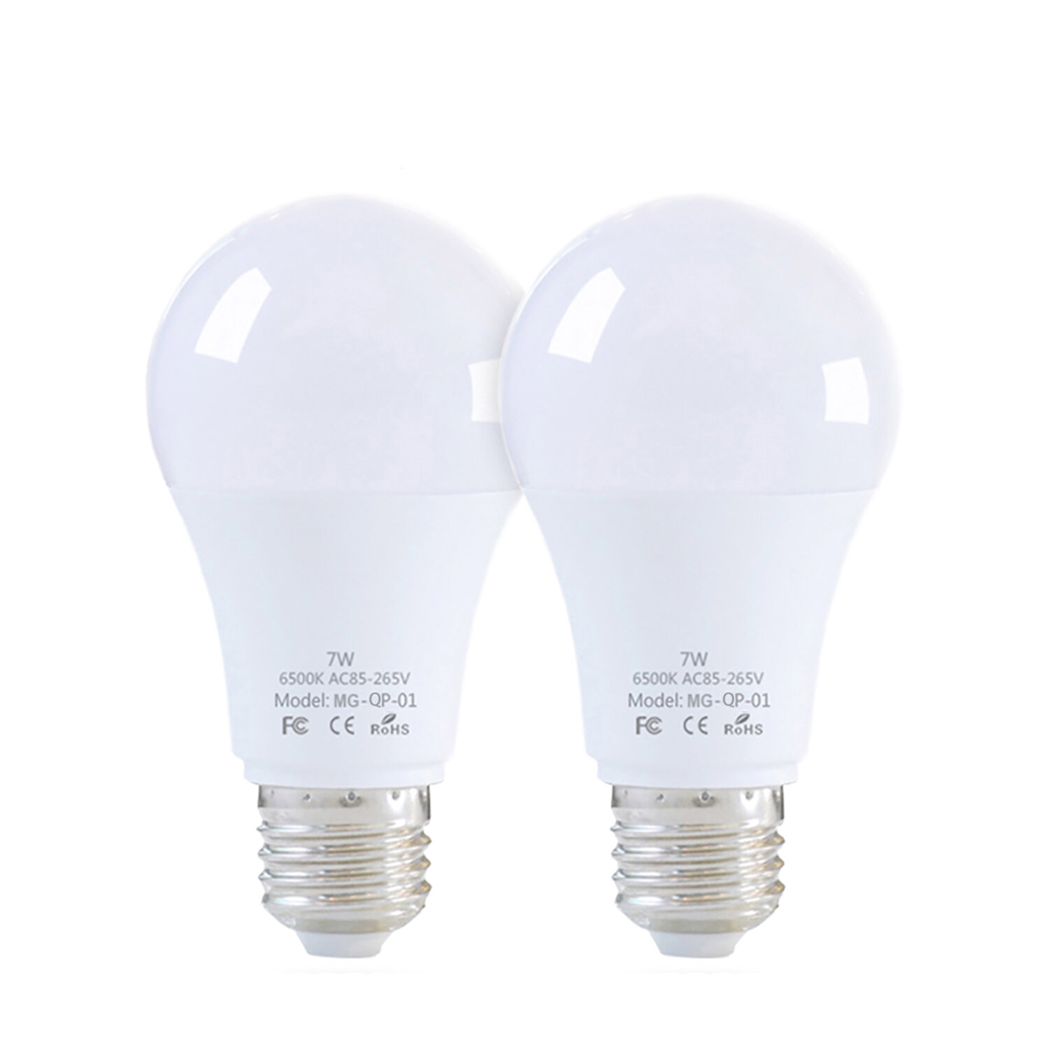 2pcs/lot Лампа LED E27 с датчиком движения Smart Light Sensor 7W (замена 50В датчика лампа энергосберегающая для лестниц/садового балкона гаража зала коридора погреба розетка Белый [Класс энергоэффективности A+] E27/E26 База 100-240VAC 0.07A 14