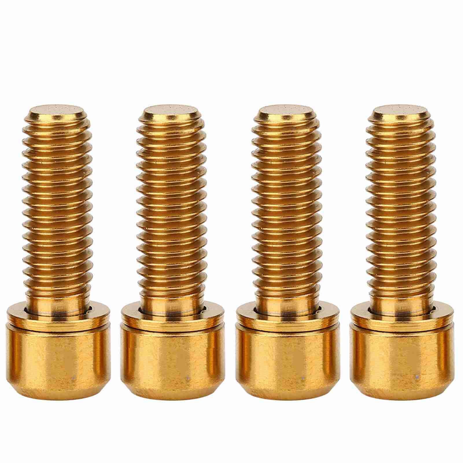 4 шт. M6x18 мм болт для крепления дискового тормоза велосипеда, фиксированный винт с прокладкой (золотой)