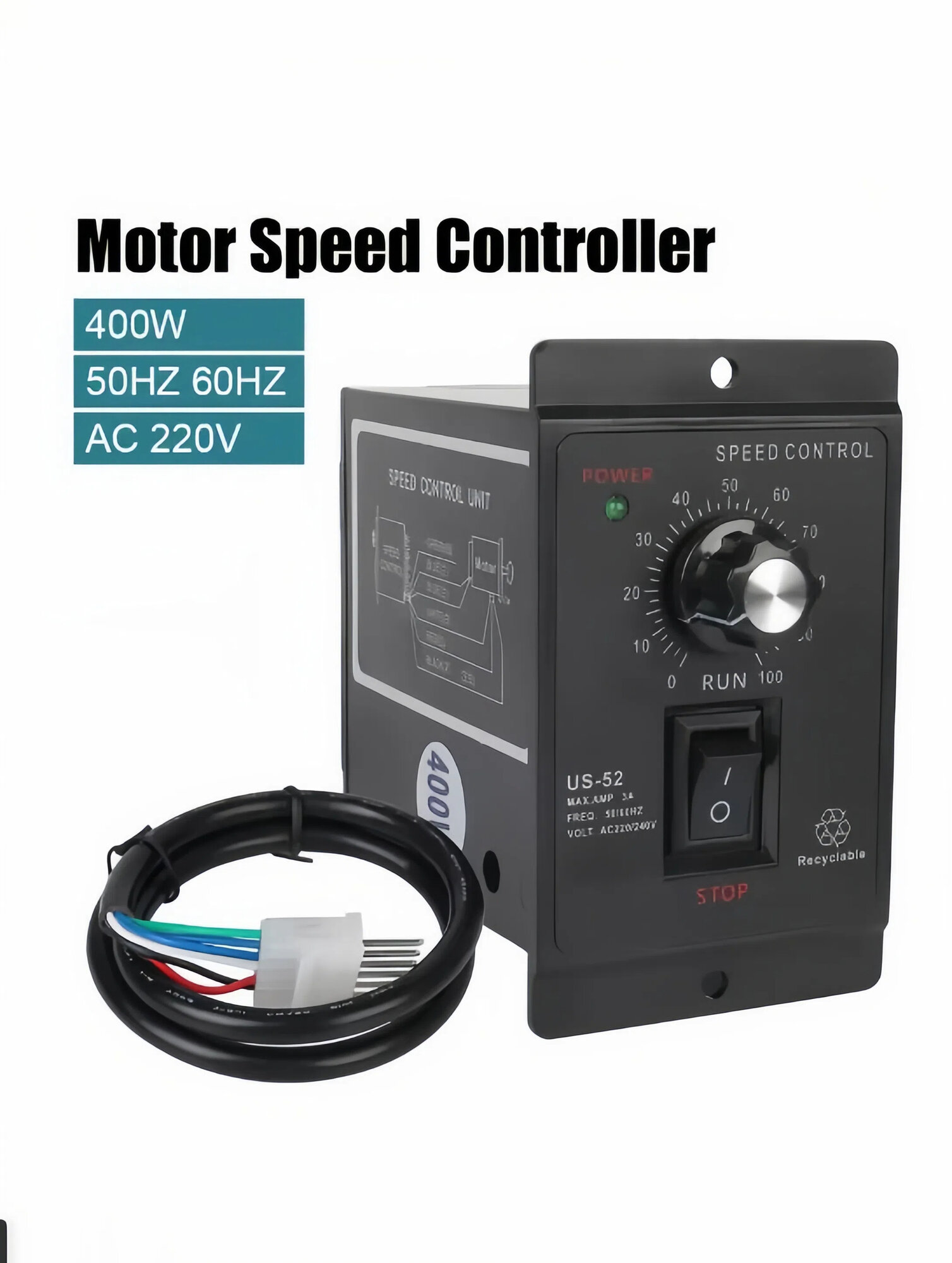 Контроллер скорости двигателя, для стиральных машин, пластик, черный, матовый