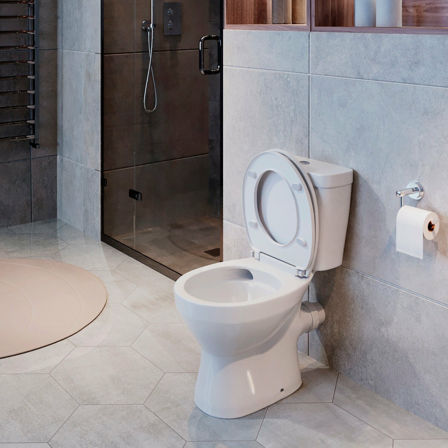 Унитаз-компакт напольный Taliente Aterno Vortex AT25044 с бачком и крышкой микролифт, белый