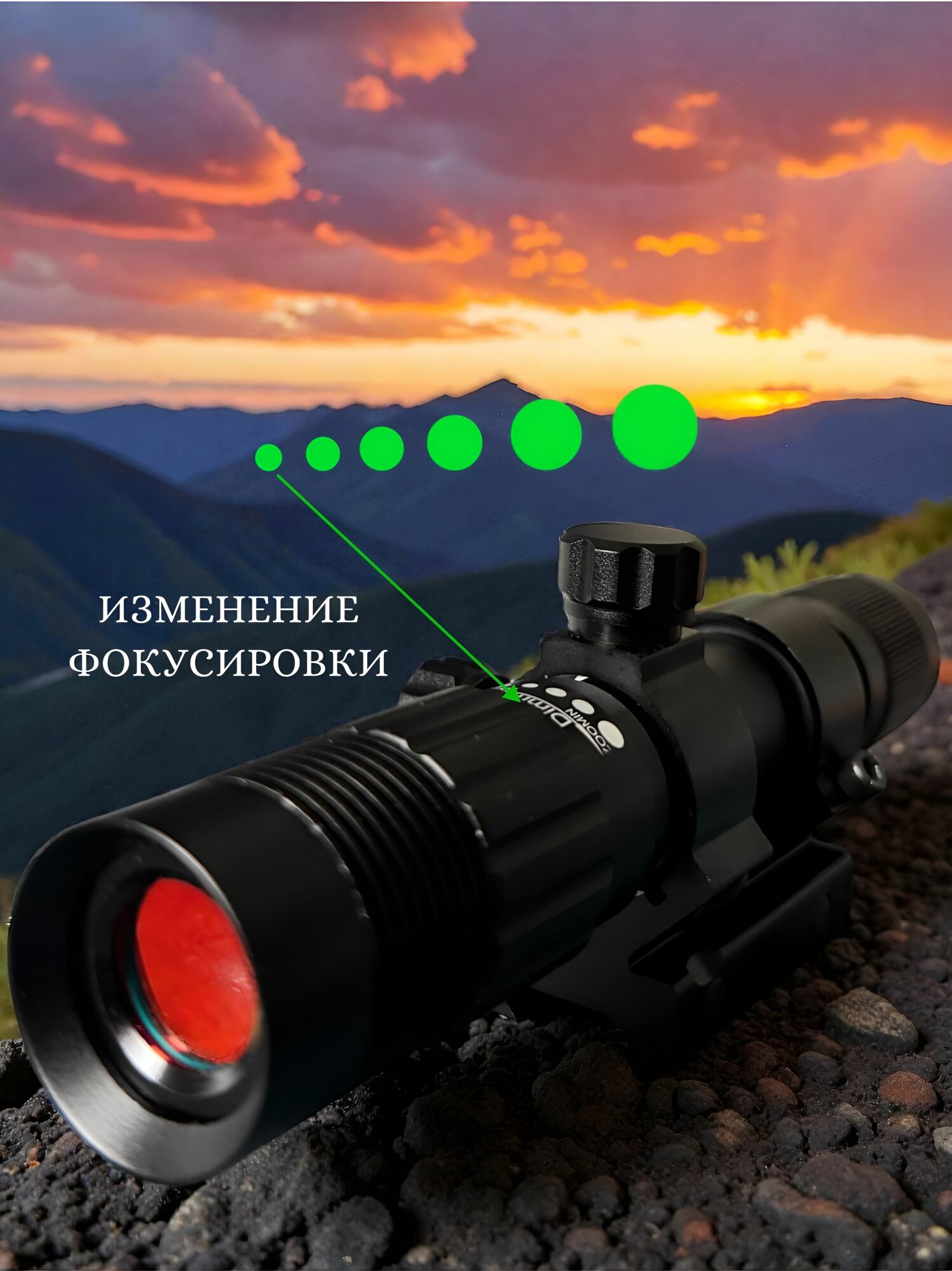 ЛЦУ с изменяемой фокусировкой зеленый луч