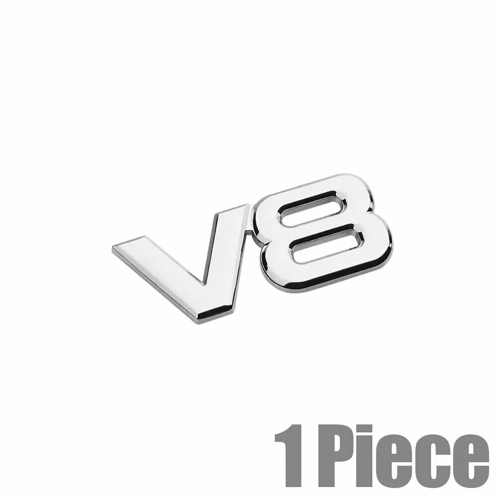 Стайлинг двигателя автомобиля, 3D металлический логотип V8, наклейка, аксессуары, эмблема автомобиля, значок V8, наклейка для BMW Audi Volkswagen Ford Nissan Toyota серебристый