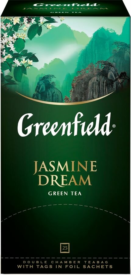 Чай зеленый GREENFIELD Jasmine Dream, 25пак x 3 упаковки