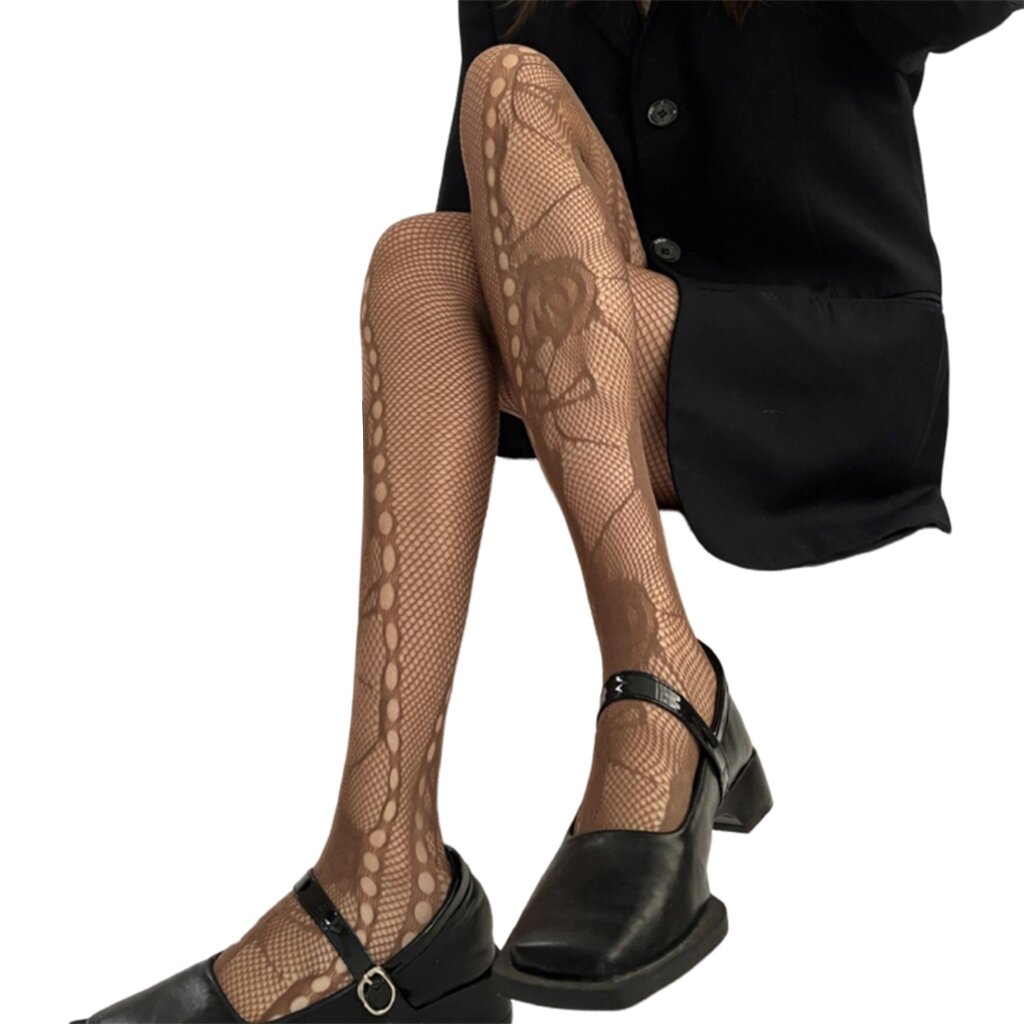 Цветочные Узорные Колготки, Чулки В Сеточку Летние Цветочные Sheer Колготки Колготки