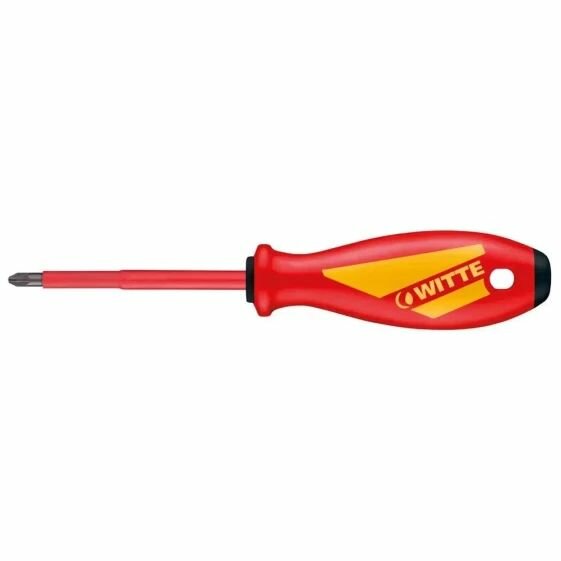 Отвертка pozidriv pz4 изолированная vde для электромонтажных работ witte 53724