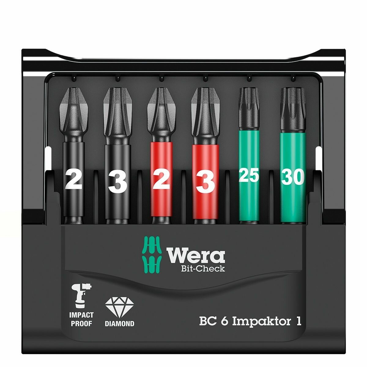 Набор бит в блистерной упаковке Bit-Check 6 Impaktor 1 SB, 6 предметов WERA WE-073890