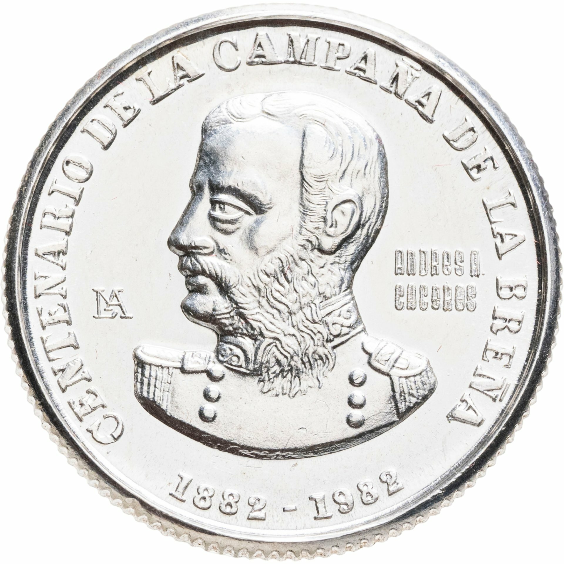 Перу 10000 солей (soles) 1982 100 лет битве при Брене