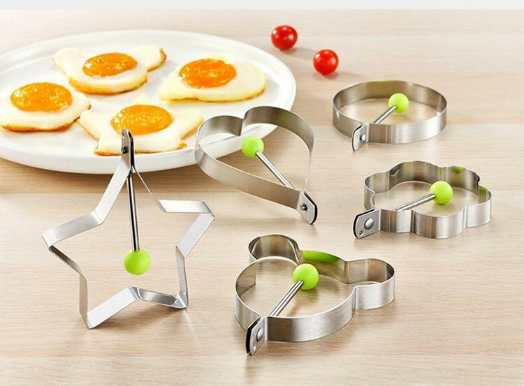 Форма для яичницы，Упаковка из 5 штук，Форма для омлета из нержавеющей стали，домашний，сделай сам