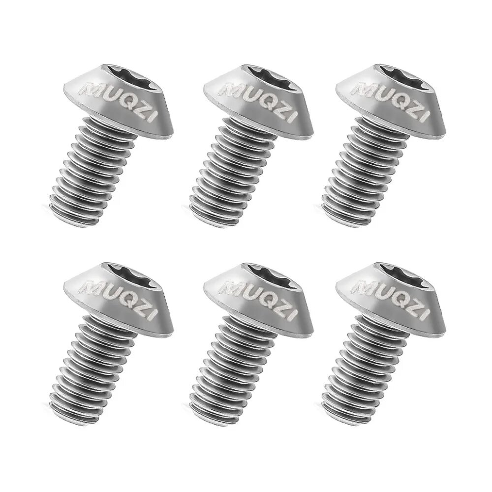 6 шт. титановых болтов M5 Torx для велосипеда, Silver