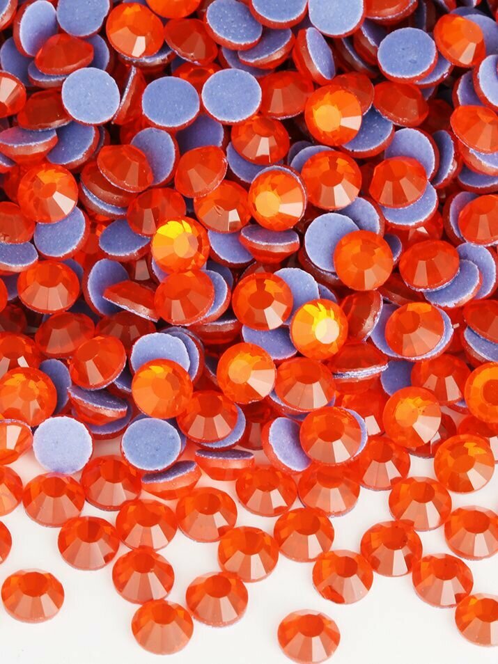 1440 штук Высококачественные оранжевые DMC горячие стразы для украшения одежды, обуви, сумок и чехлов для телефонов