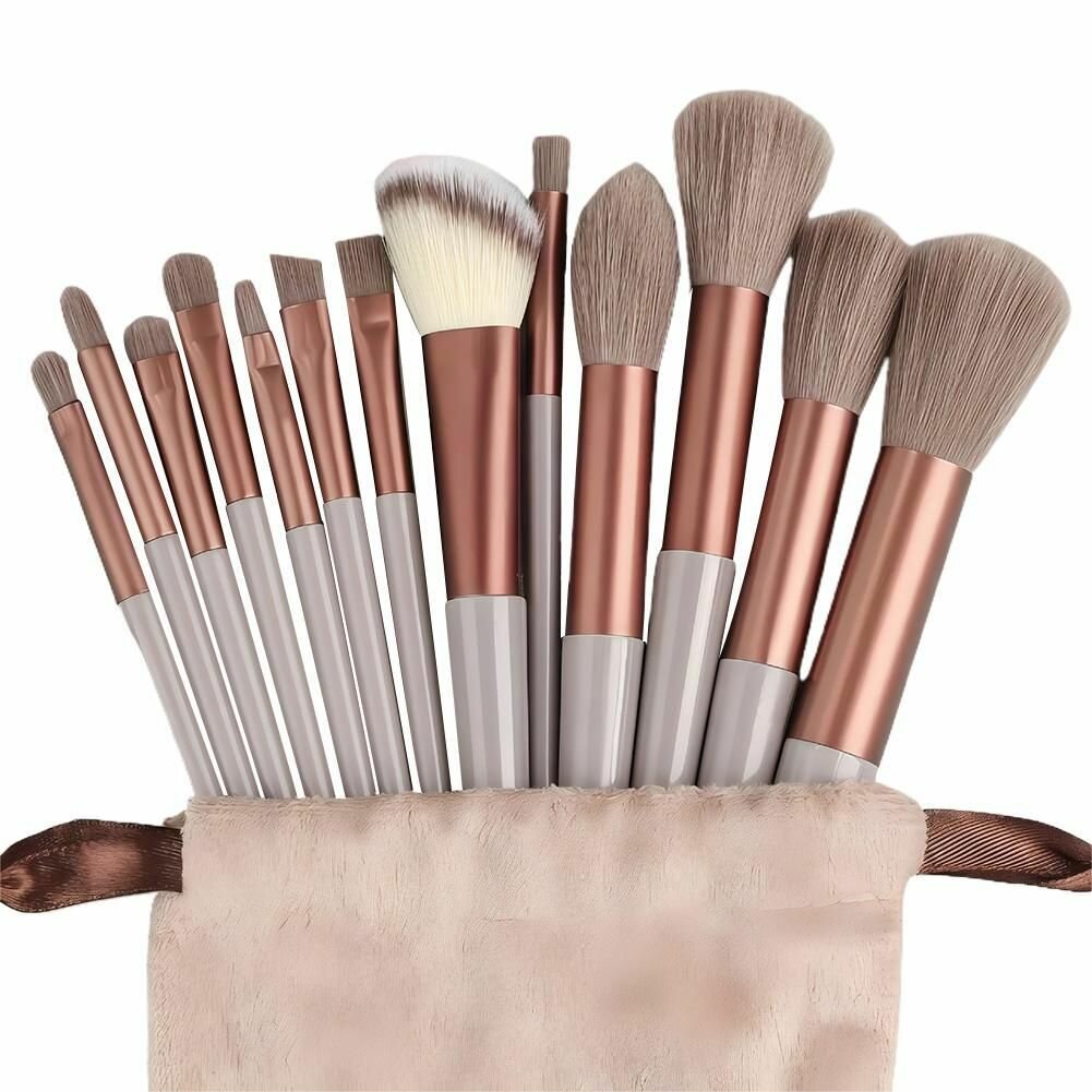 Набор из 13 кистей для макияжа, мягкая щетина, для теней, тонального крема, косметический инструмент