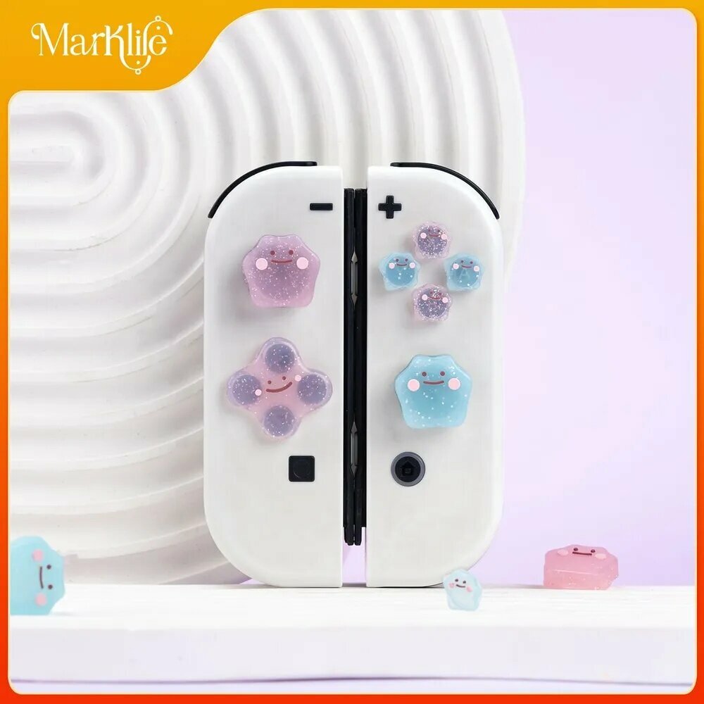 Силиконовые накладки на аналоговые стики для джойстика Nintendo Switch, Oled 7 шт(Антискользящие насадки / Thumb Grips / на геймпад контроллер Нинтендо Свитч)