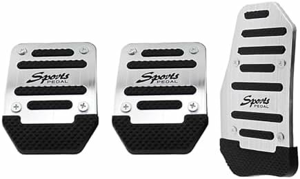 Педали для ручной коробки передач автомобиля, модифицированные, серебристый трехкомпонентный комплект (включает в себя антискользящий резиночный-strip, утолщенный износостойкий сплав, педаль газа, педаль тормоза, педаль сцепления, обложка педали,