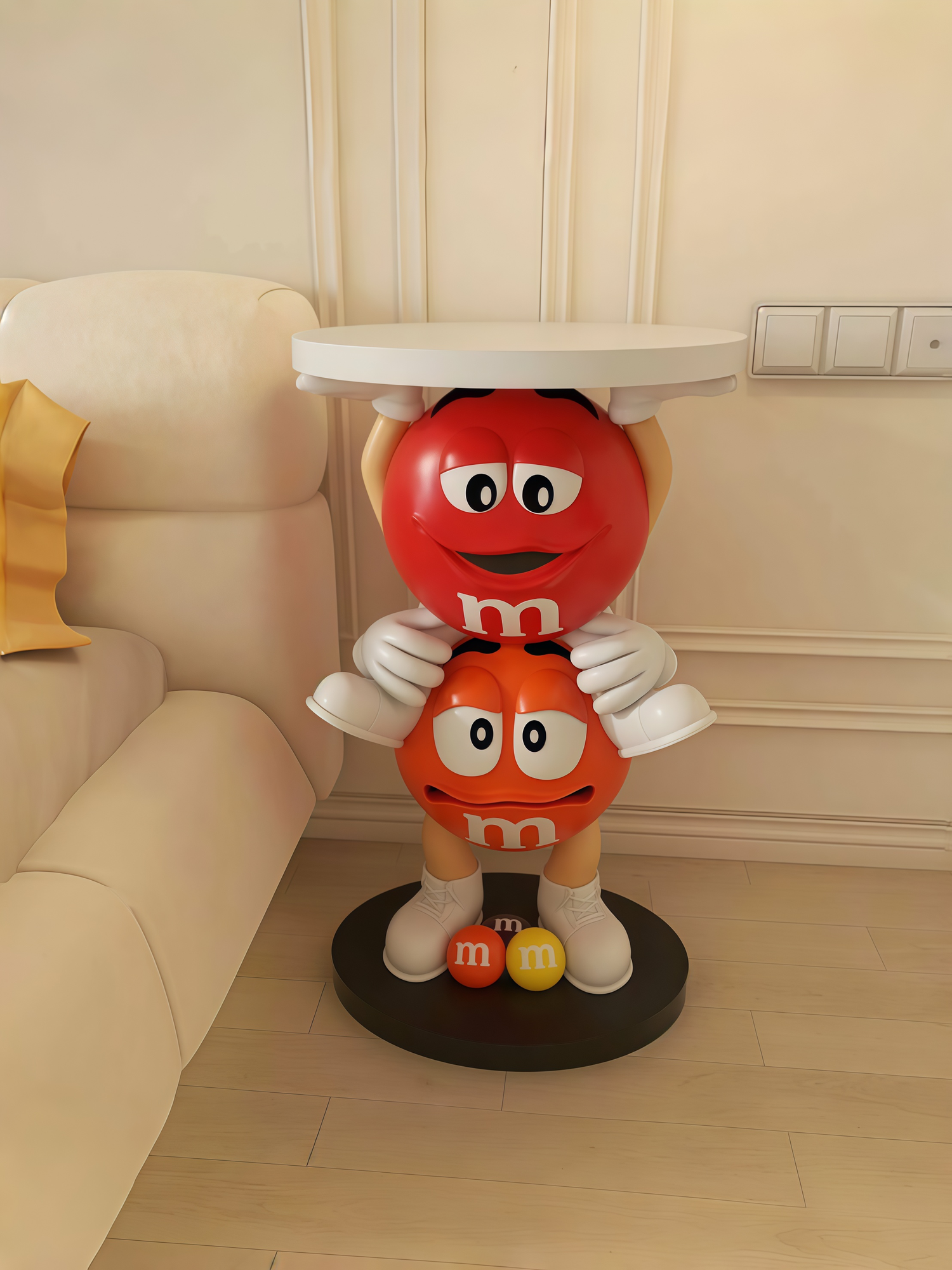 Журнальный стол "Красный Красивый K065", эпоксидная смола, арт-декор, для сада