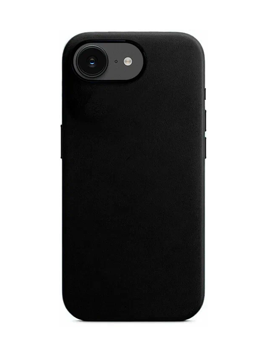 Кожаный чехол для iPhone 16e Midnight / Leather Case для Айфон 16е - Чёрный