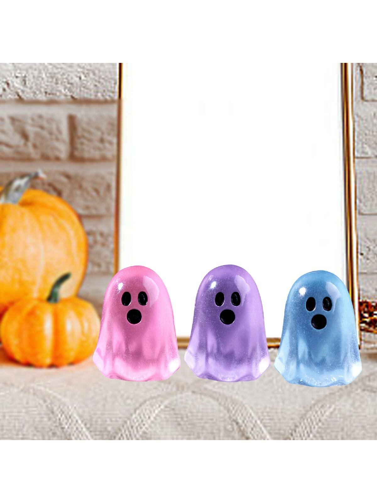 Маленькая кукла-Призрак на Хэллоуин, Кукла-Призрак из Светящейся в темноте Смолы, Миниатюрная фигурка Со Скрытым Свечением в темноте, Подарок на вечеринку в честь Хэллоуина, Игрушка Для украшения кукольного дома