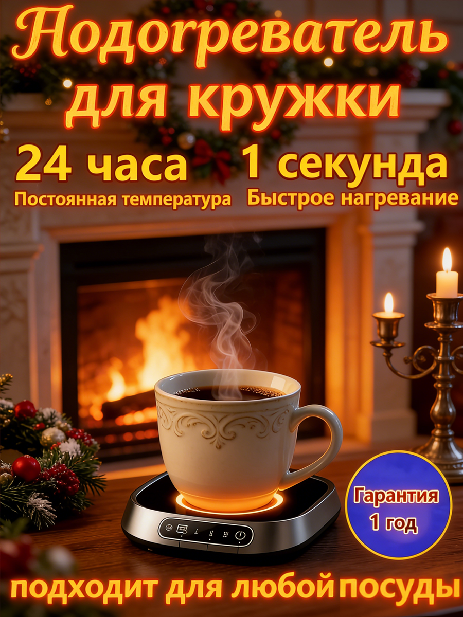 Подставка для подогрева кружки с чаем, кофе, молоком, напитками Термоподставка