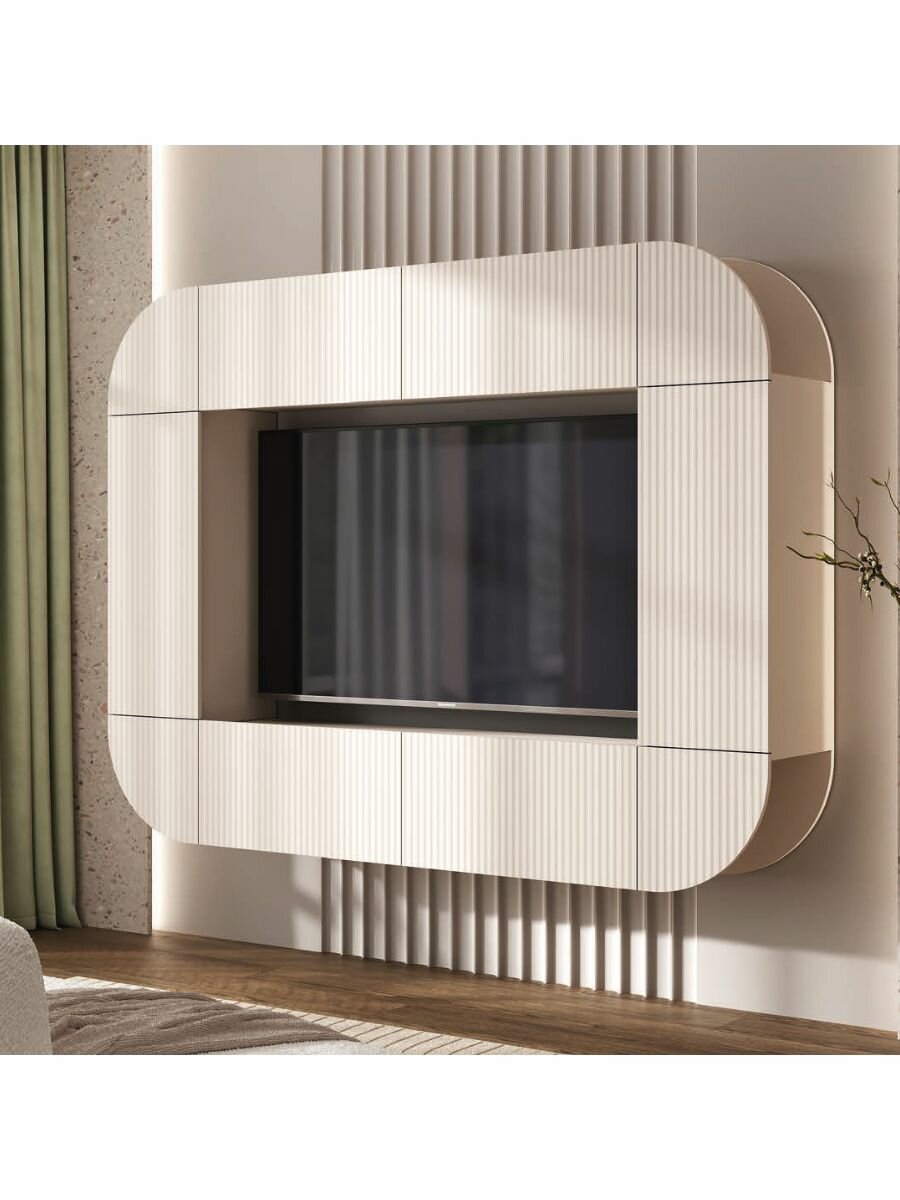 Зона ТВ "Оскар" Мебельная Фабрика Рай, 200,3 см x 148,4 см x 35 см, цвет Кашемир