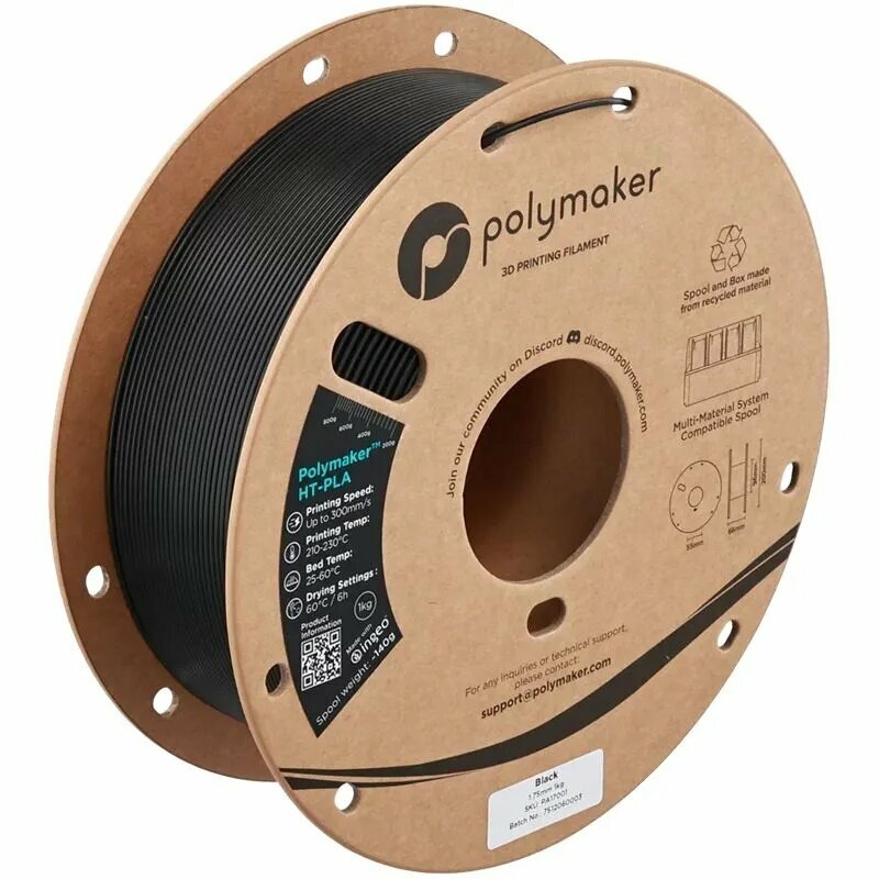 Polymaker HT-PLA Высокотемпературная высокоскоростная нить ABS (черная)