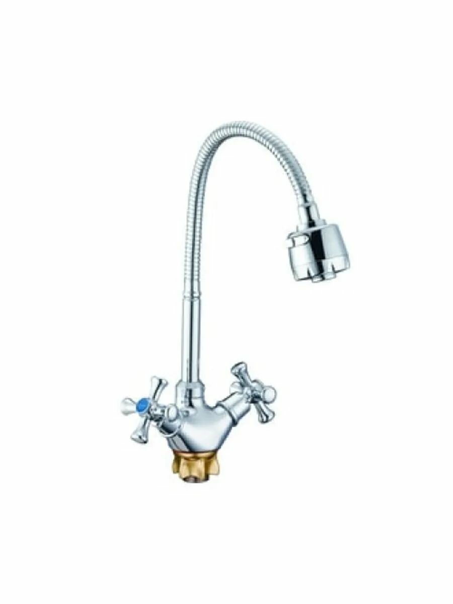 Смеситель для кухни с гибким изливом, керамика, 180*, гайка DTZ4-Е827 ZEGOR